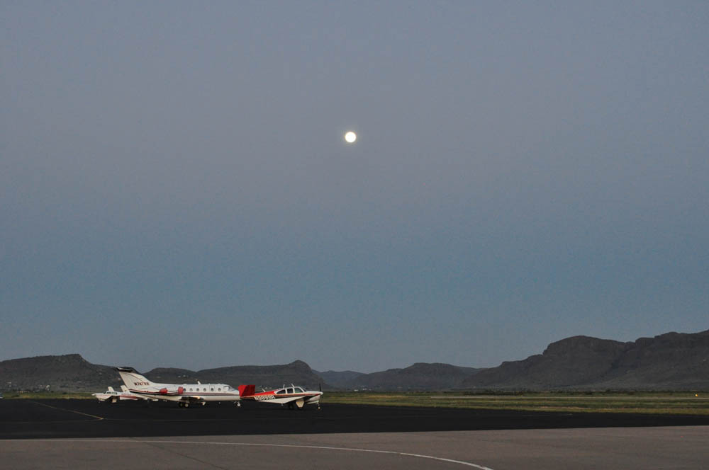Moon over Casparis Municipal Airport | Alpine, Texas