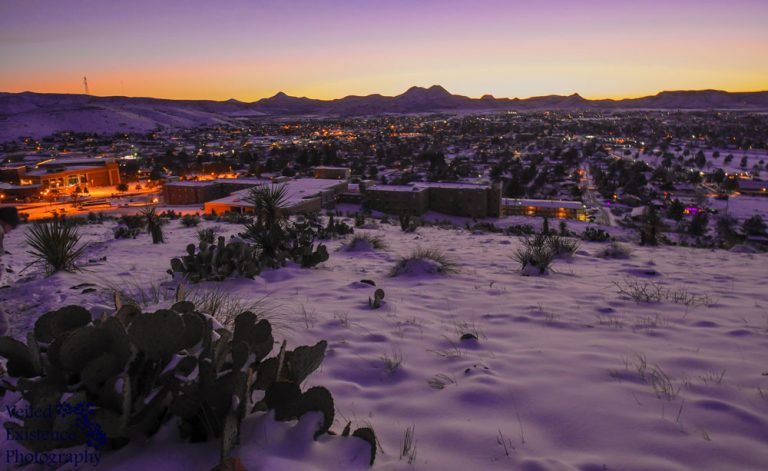 Snowy Night in Alpine - Alpine, TexasAlpine, Texas