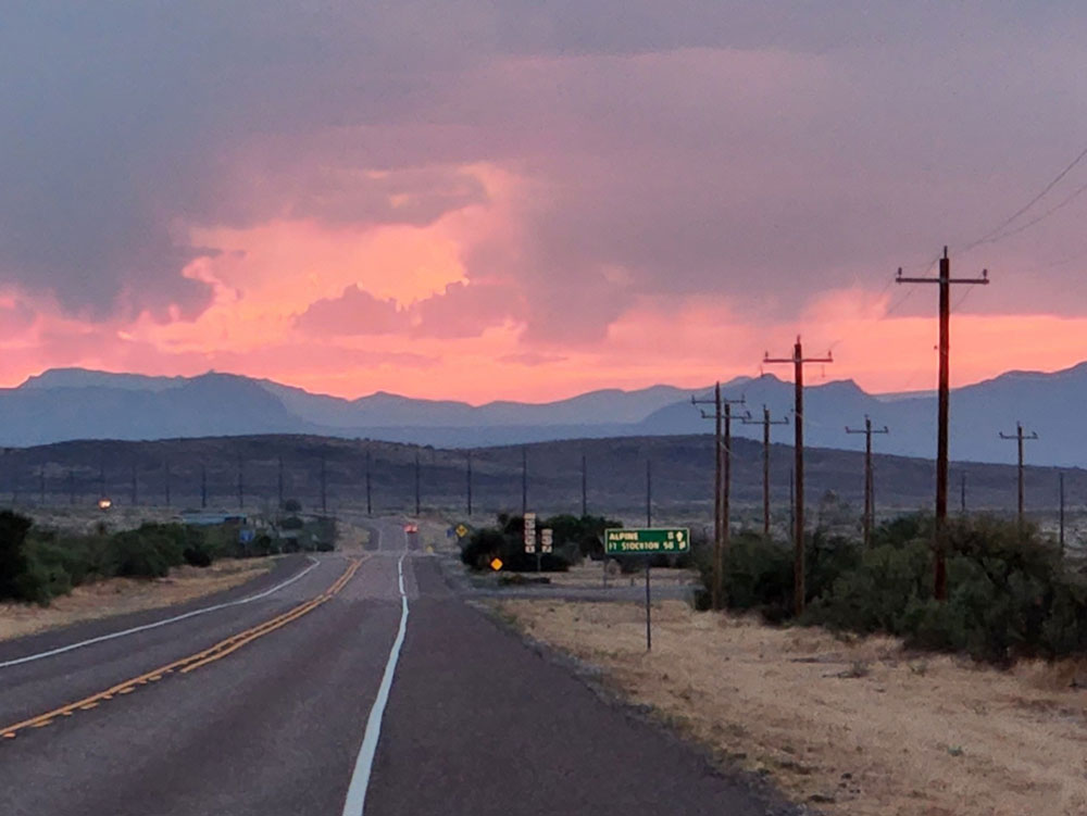 Fiery Roadside Sunset - Alpine, TexasAlpine, Texas