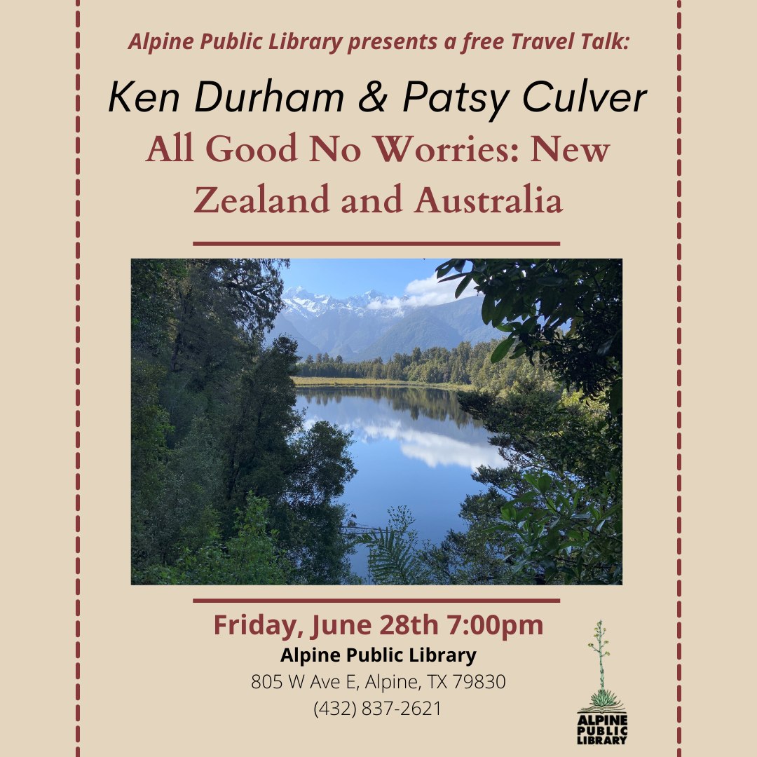 Travel Talks at APLAlpine, Texas