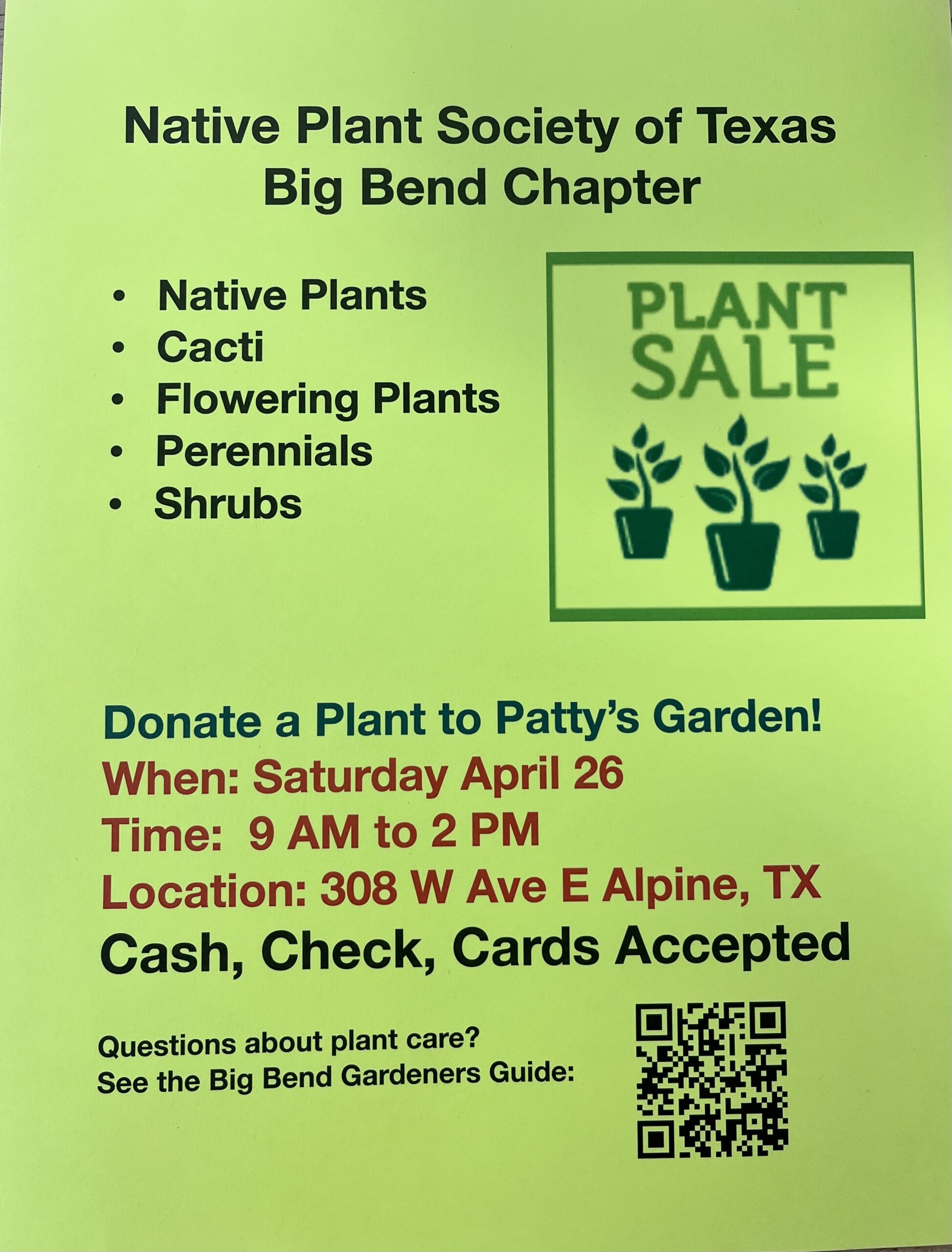 Native Plant Sale! - Alpine, TexasAlpine, Texas